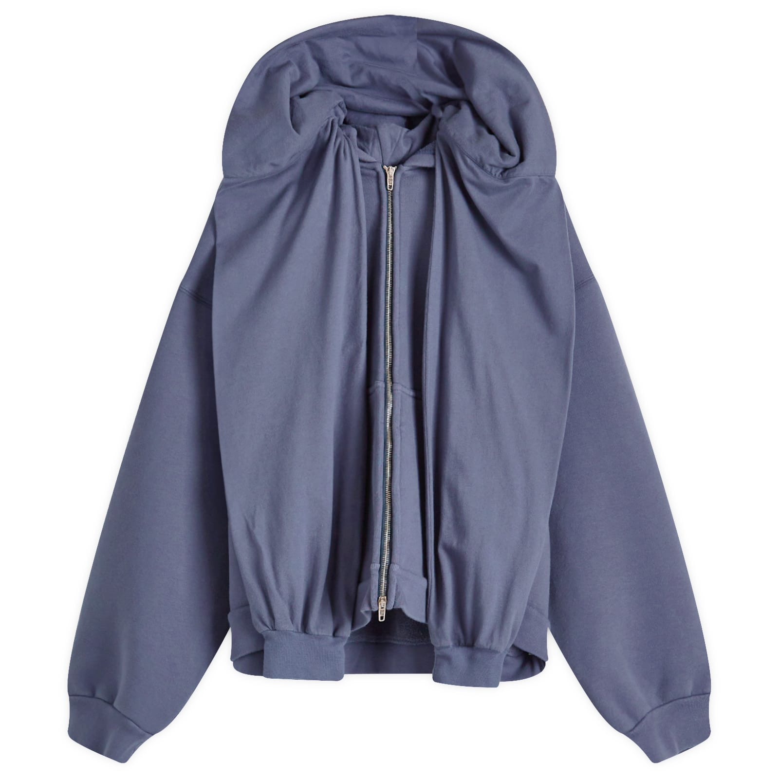 Balenciaga Incognito Zip-Up Hoodie In Washed Blue - 70% Off